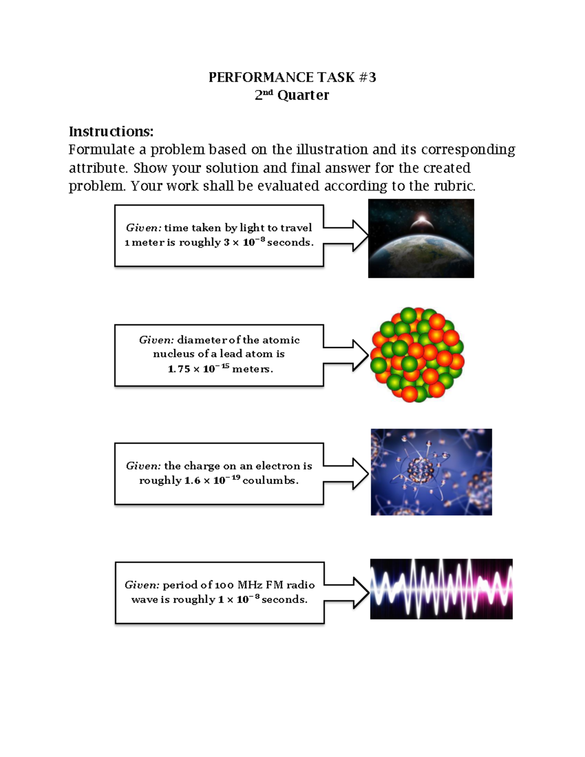 Performance TASK #3 Guide - PERFORMANCE TASK 2 nd Quarter Instructions ...