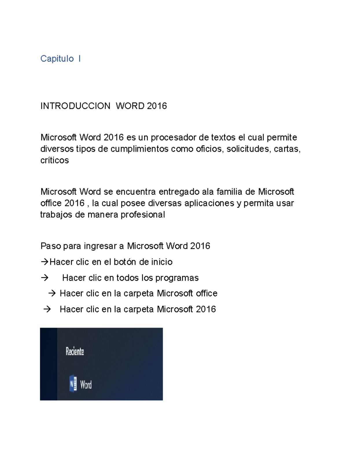 Manual WORD - trabajo final - Capitulo I INTRODUCCION WORD 2016 ...