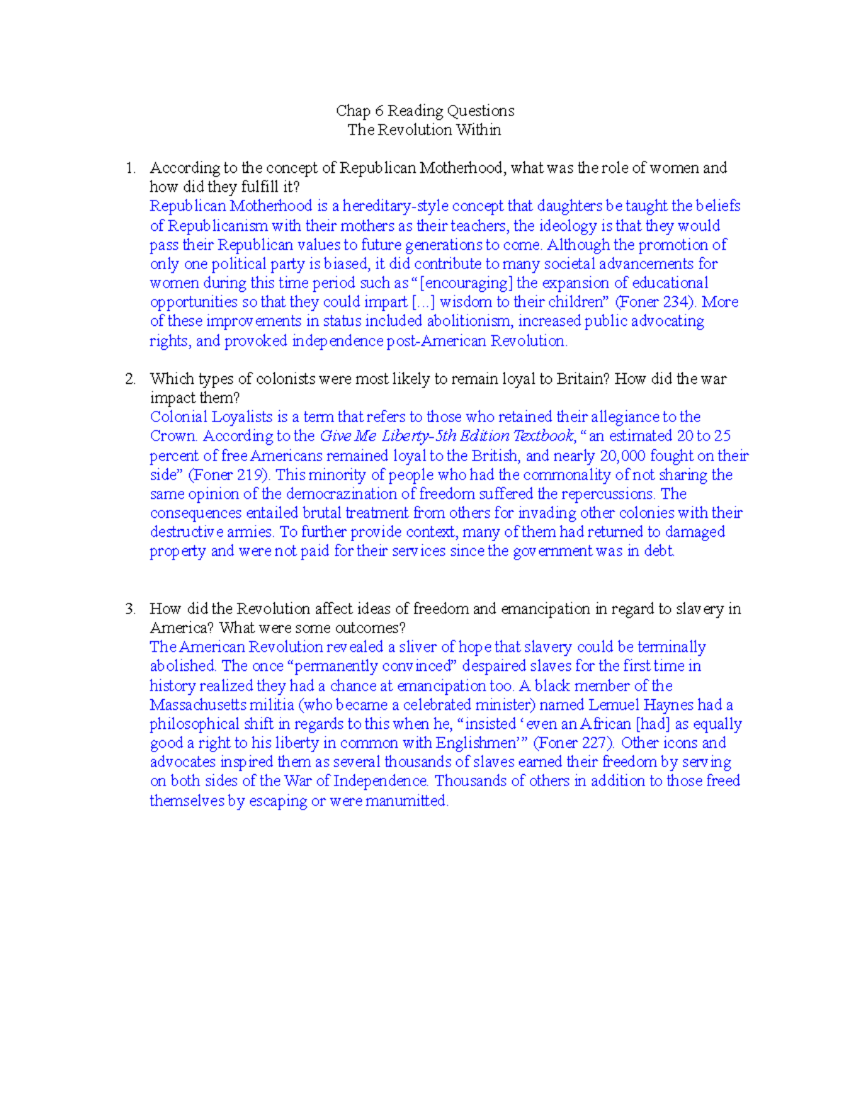 KAYLA KIM- Chapter 6 Guided Reading Questions - Chap 6 Reading ...