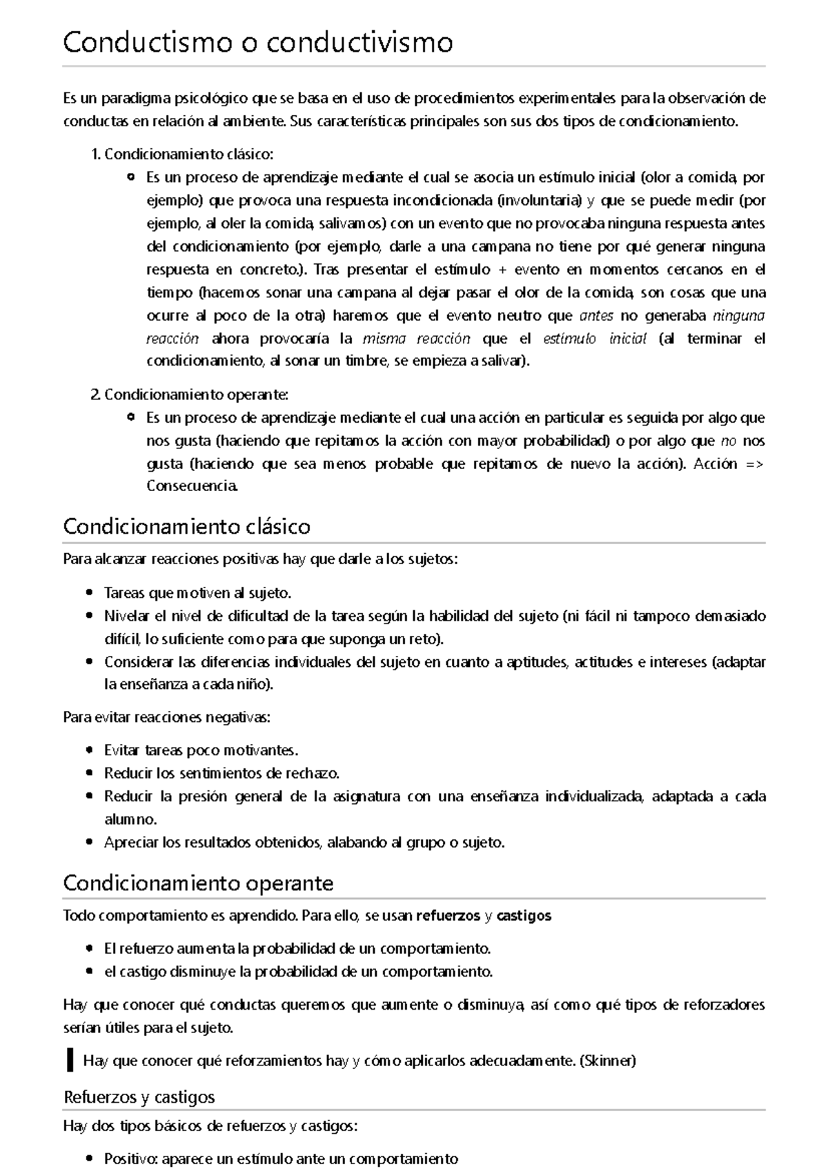 Conductismo o conductivismo - Sus características principales son sus ...