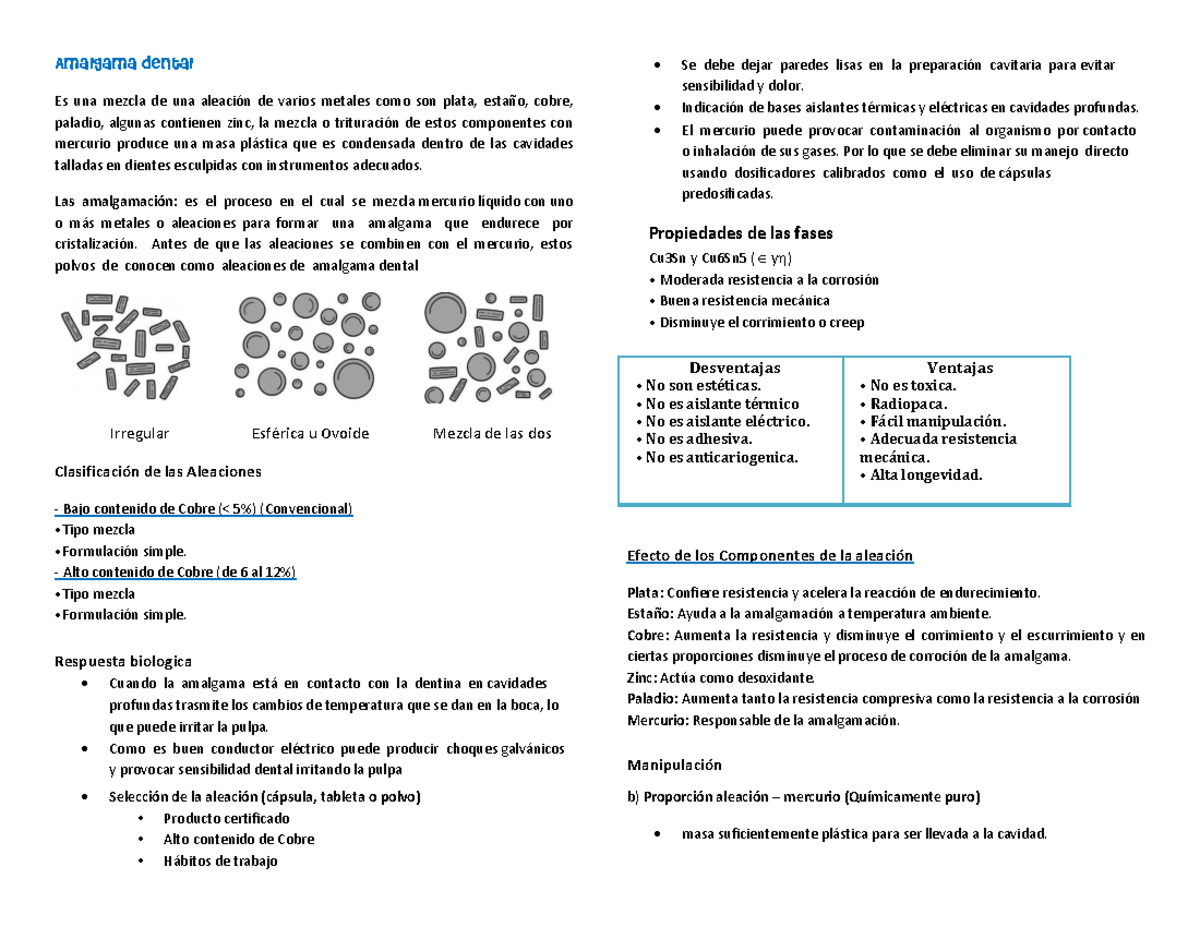 Amalgama dental - Las amalgamación: es el proceso en el cual se mezcla ...
