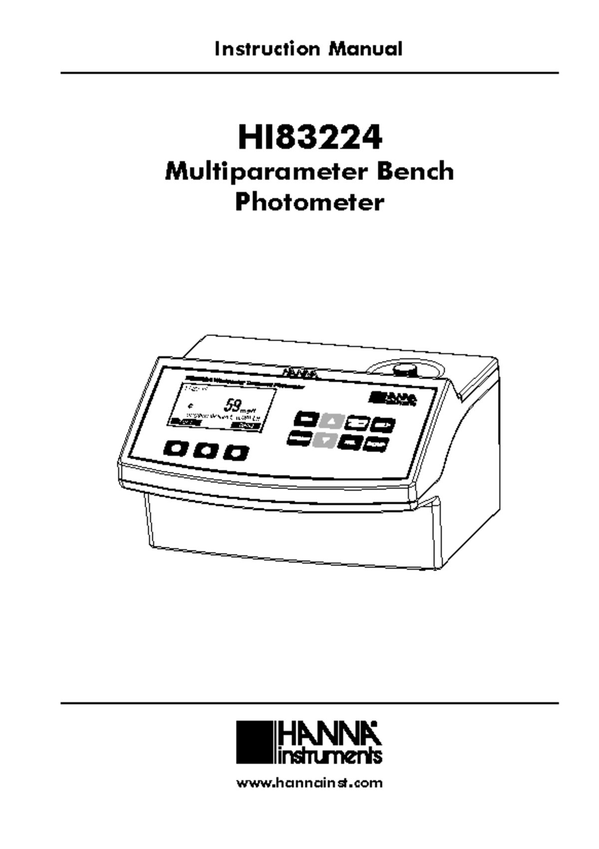 Instruction Manual multiparameter bench photometer - Instruction Manual ...