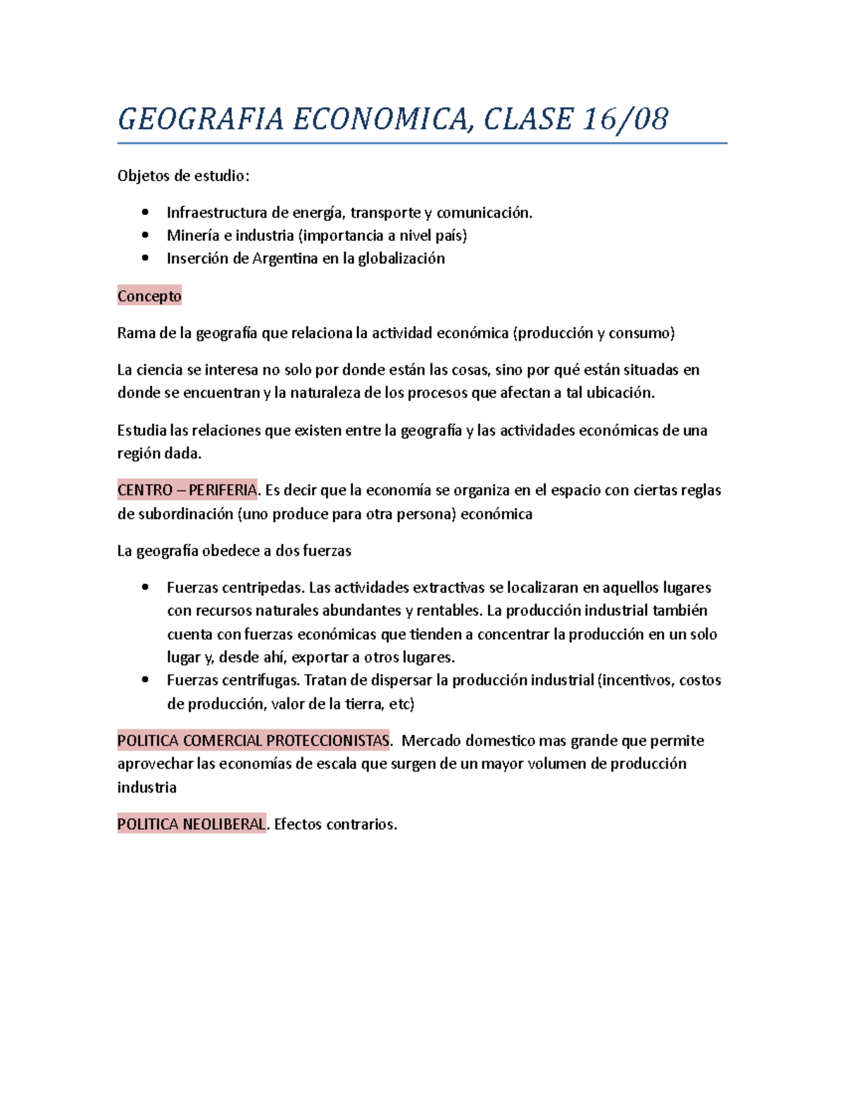 Geografia Economica clase 16 - GEOGRAFIA ECONOMICA, CLASE 16/ Objetos ...