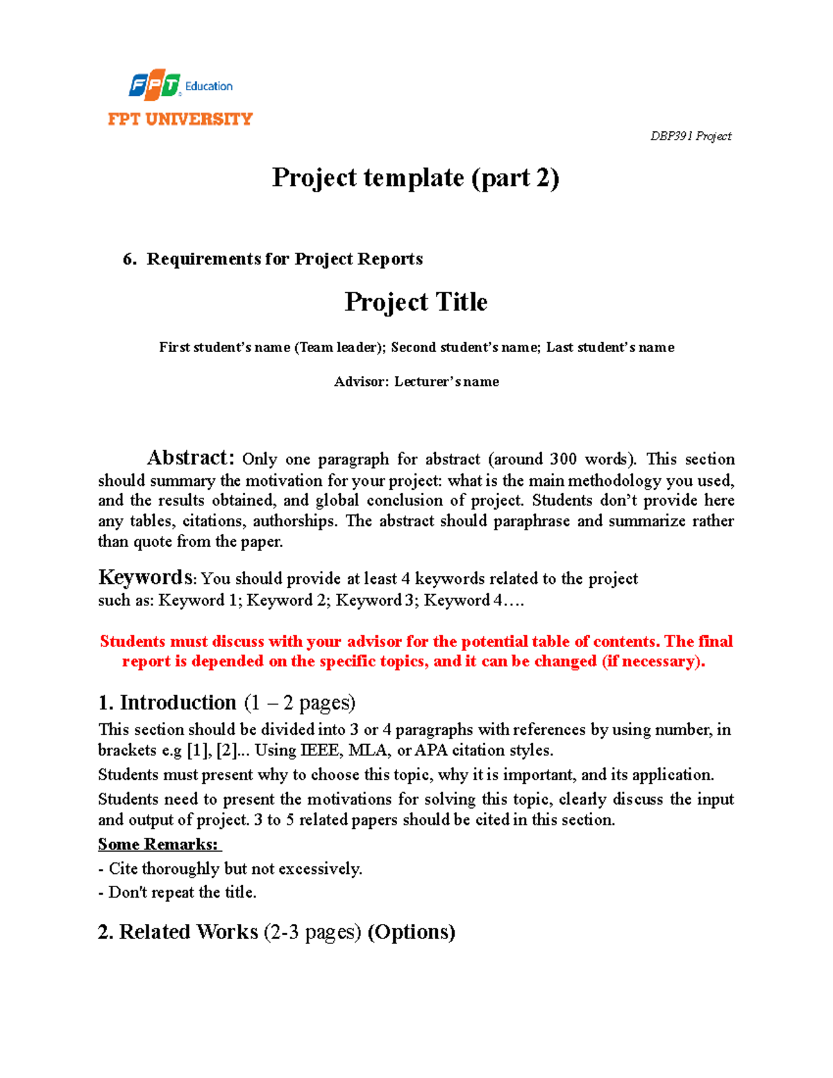 Template-DBP391-SU22 part-2 - DBP391 Project Project template (part 2 ...