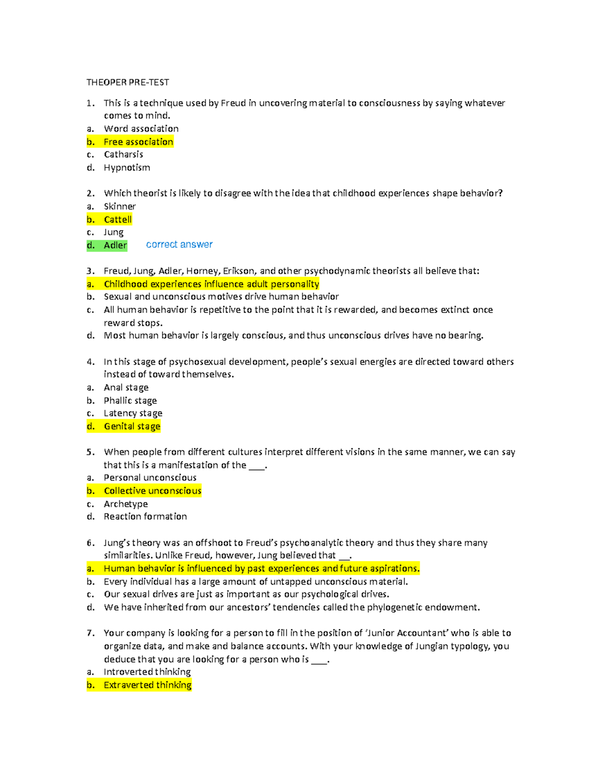 Pre test Questions To P - THEOPER PRE-TEST This is a technique used by ...