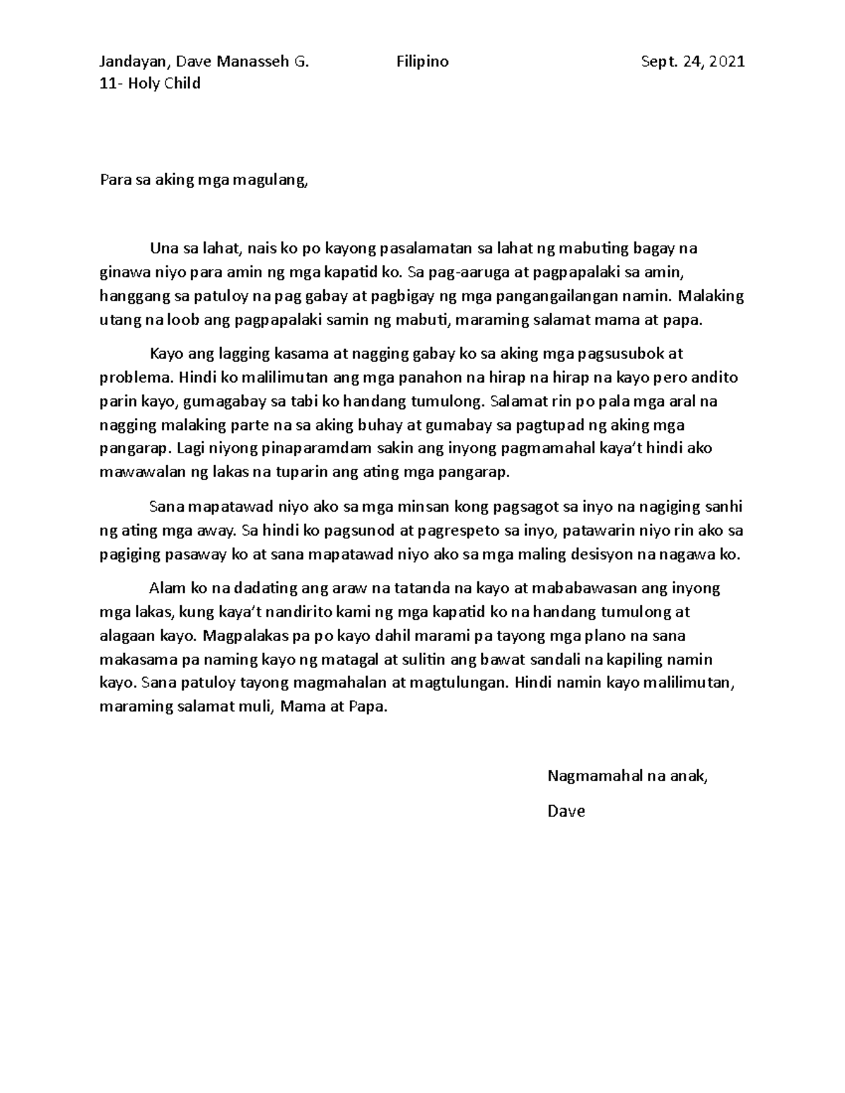 Filipino Module 4, DAVE - Jandayan, Dave Manasseh G. Filipino Sept. 24 ...