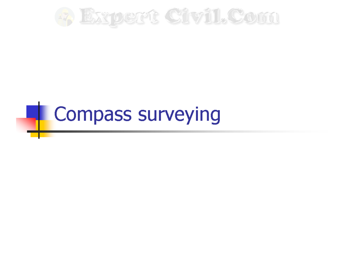 Compass surveying Notes - Compass surveying Prismatic compass Arbitrary ...