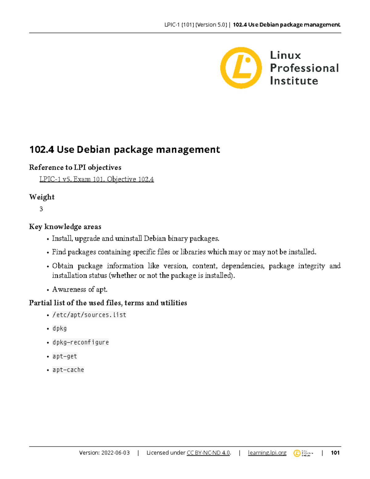 Learning Materials LPIC-1 (part-3) - 102 Use Debian package management Reference to LPI ...