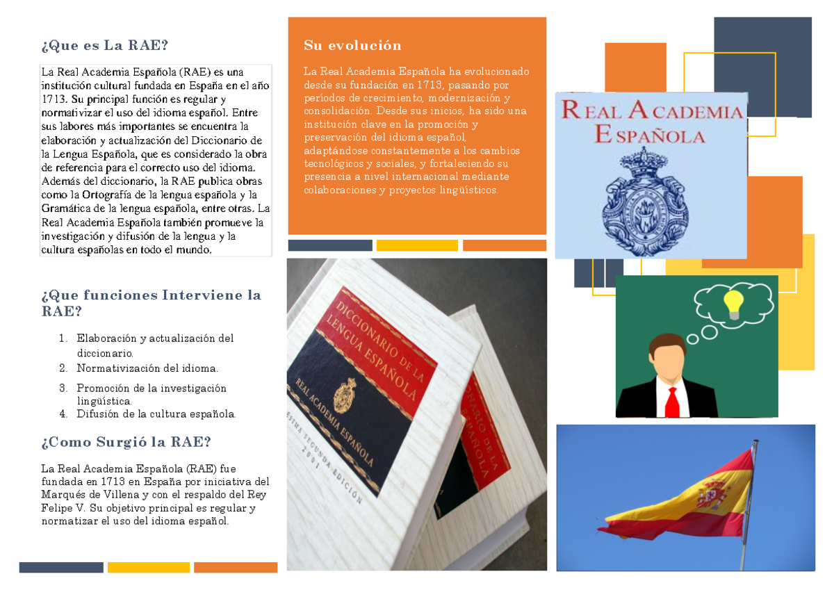 Que es La RAE folleto expisitivo - ¿Que es La RAE? La Real Academia ...