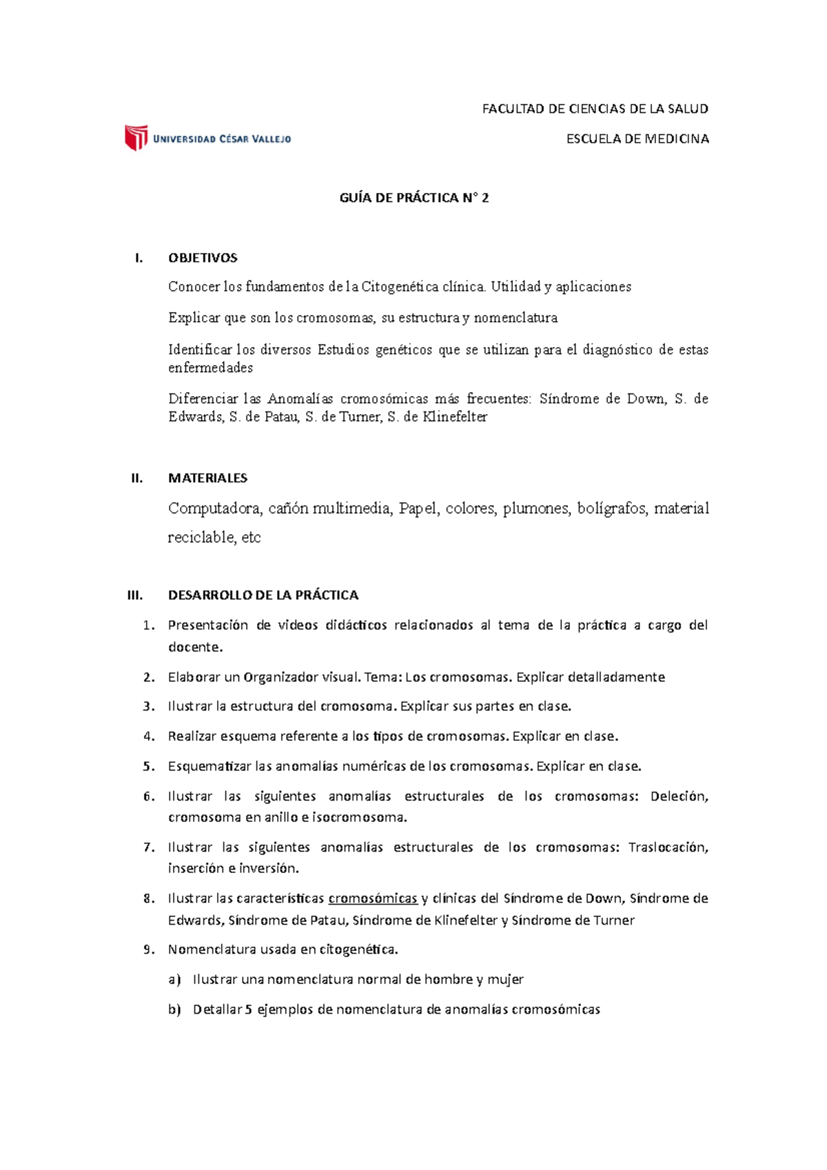 GUÍA DE Práctica 2 2023 - 1111111111111111 - FACULTAD DE CIENCIAS DE LA SALUD ESCUELA DE ...