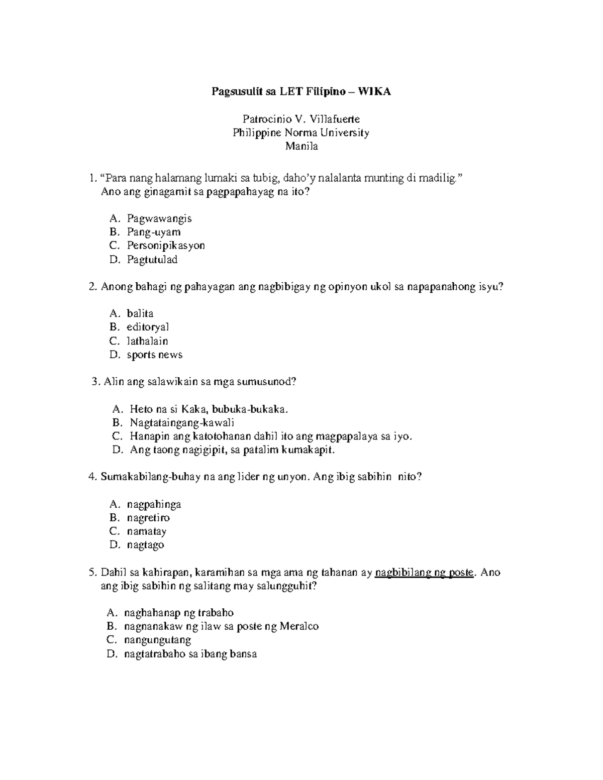 Pagsusulit-sa-LET-Filipino-Wika 2 - Pagsusulit sa LET Filipino – WIKA ...