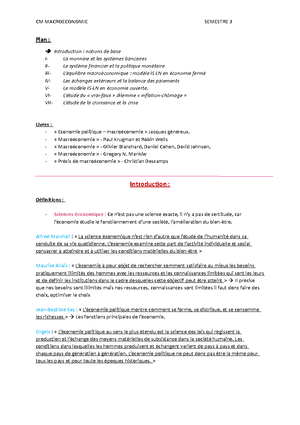 TD et Correction Macroéconomie TD1, TD2, TD3, TD4, TD5 - M A C R O É C O N O M I E E T P O L I T ...
