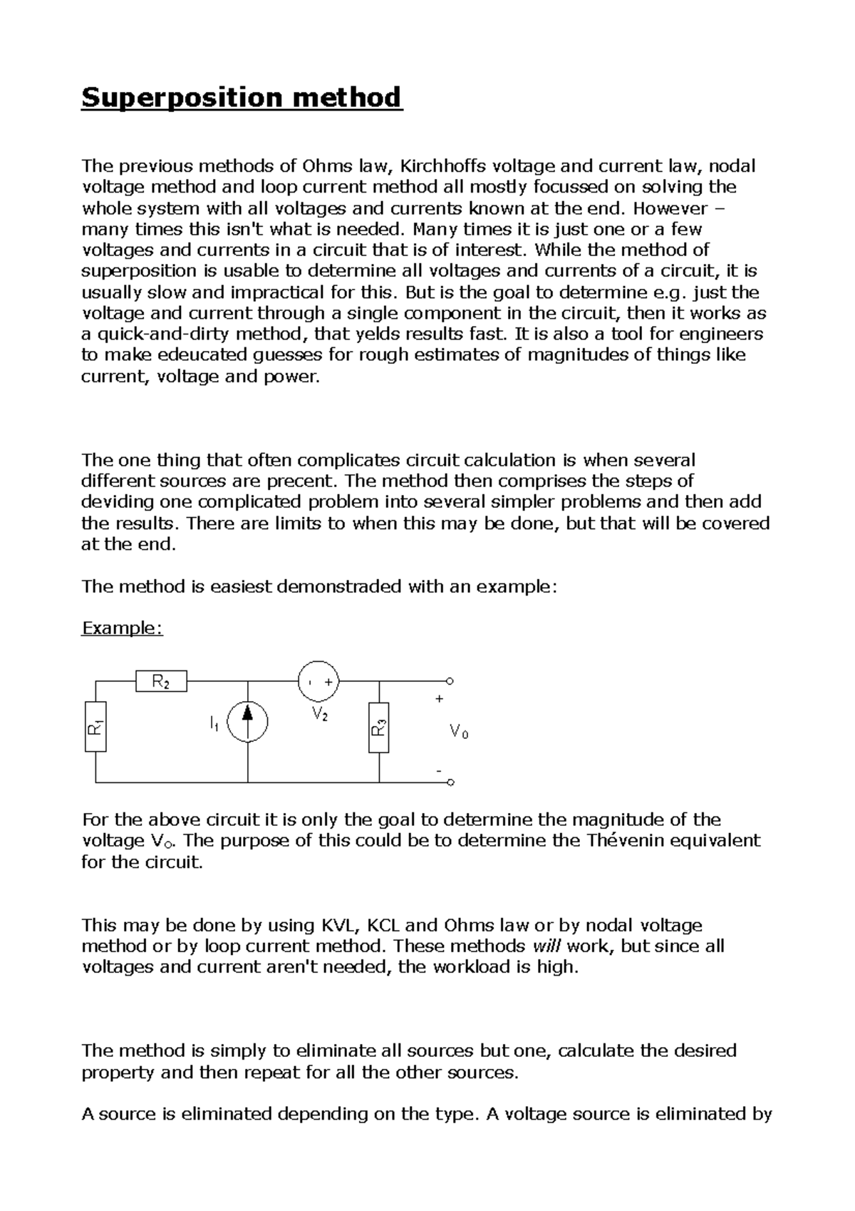 Superposition metod - Foredragsnotater 4 - Superposition method The ...