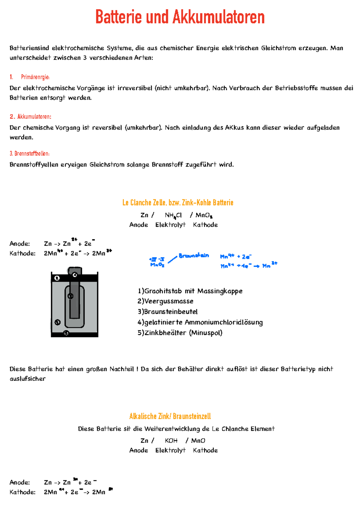 Batterien und Akkumultaoren - Batterie und Akkumulatoren Batteriensind ...