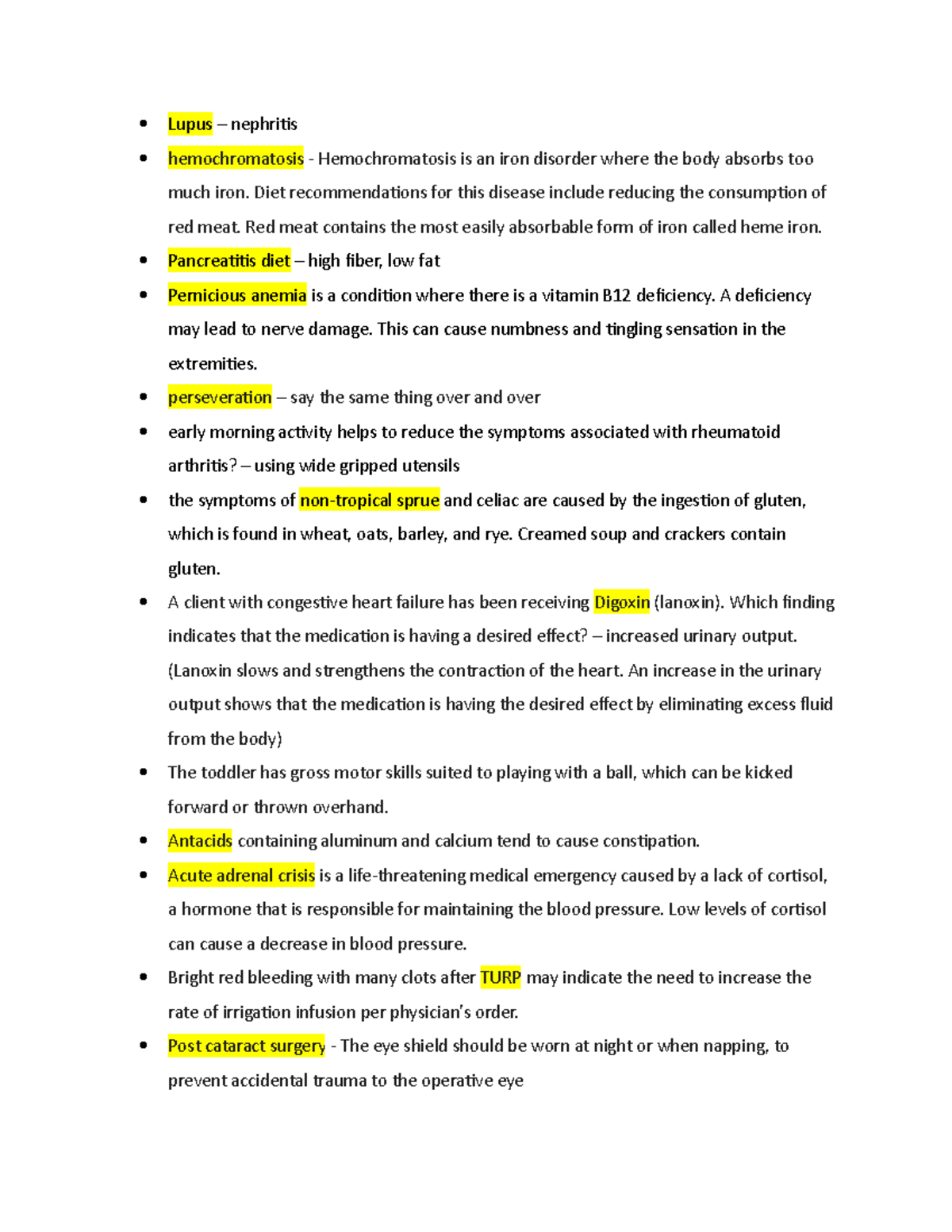 Nclex nurselabs - lpn - Lupus – nephritis hemochromatosis ...