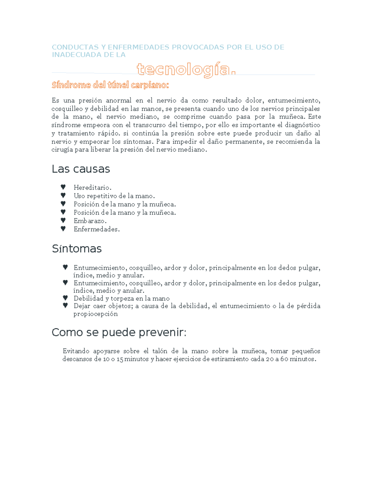 Conductas Y Enfermedades Provocadas POR EL USO DE Inadecuada DE LA ...