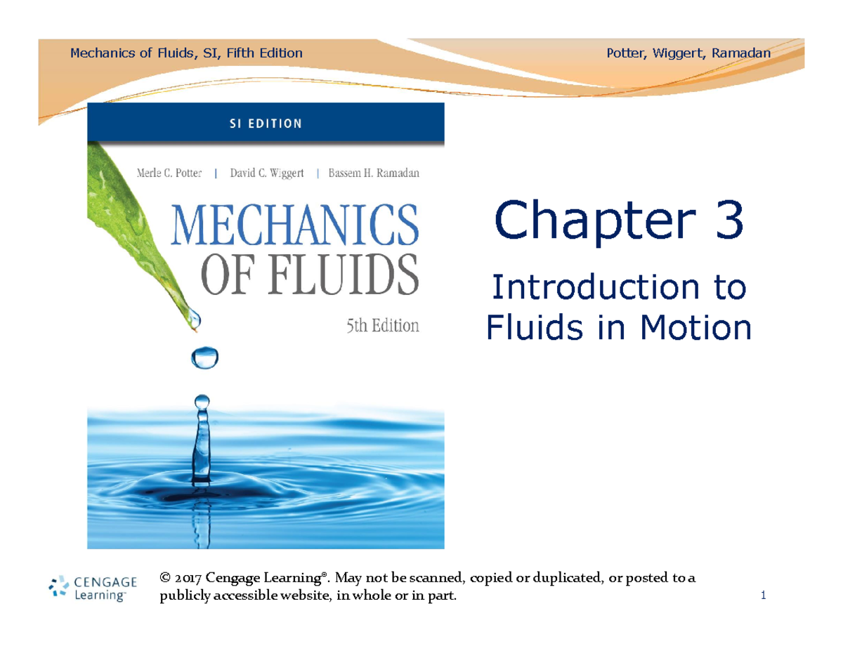 Potter.SI.Lecture.Note-Chapter03 - Chapter 3 Introduction to Fluids in ...