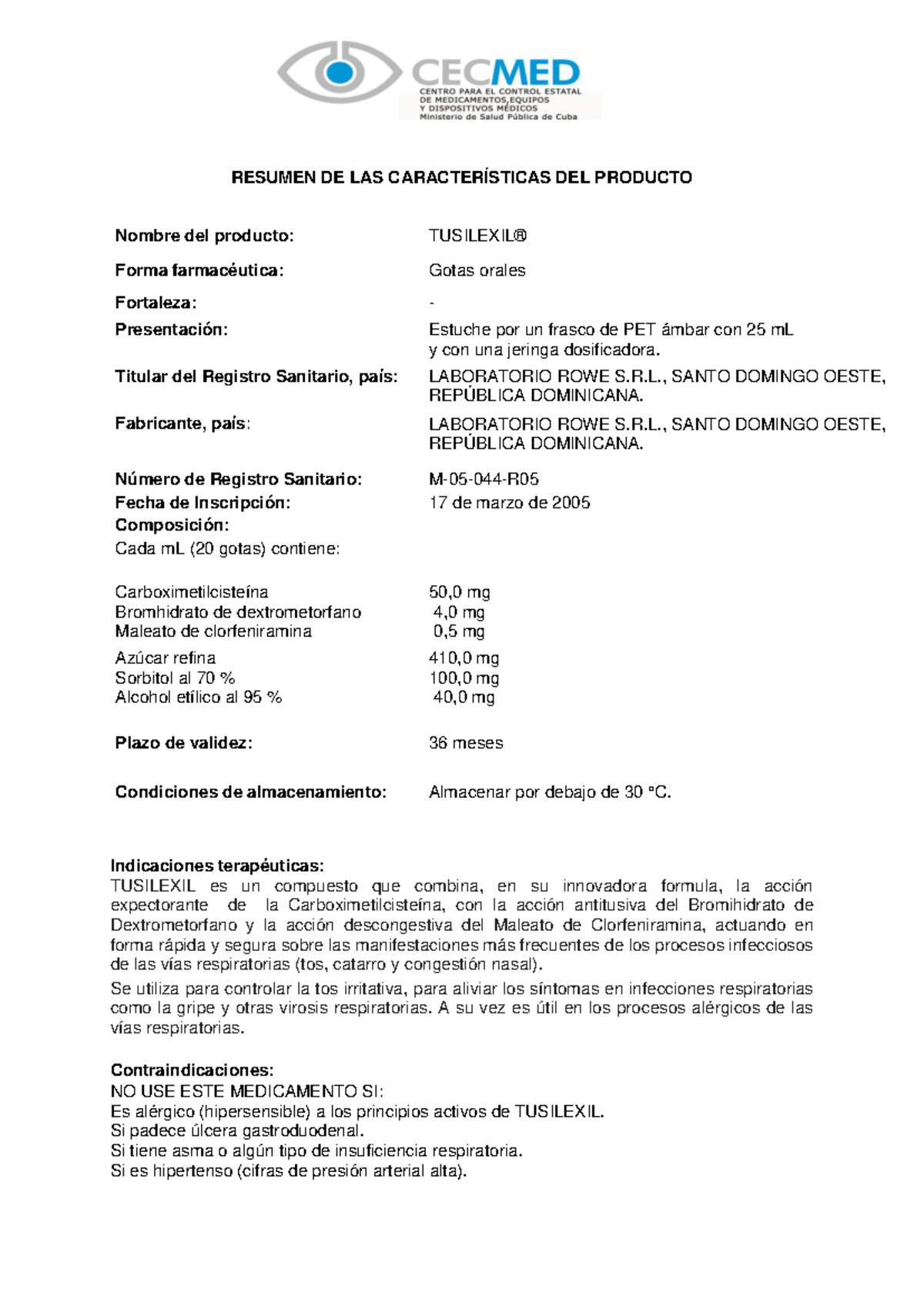 M05044 r05 tusilexil - Dd hh - RESUMEN DE LAS CARACTERÍSTICAS DEL ...