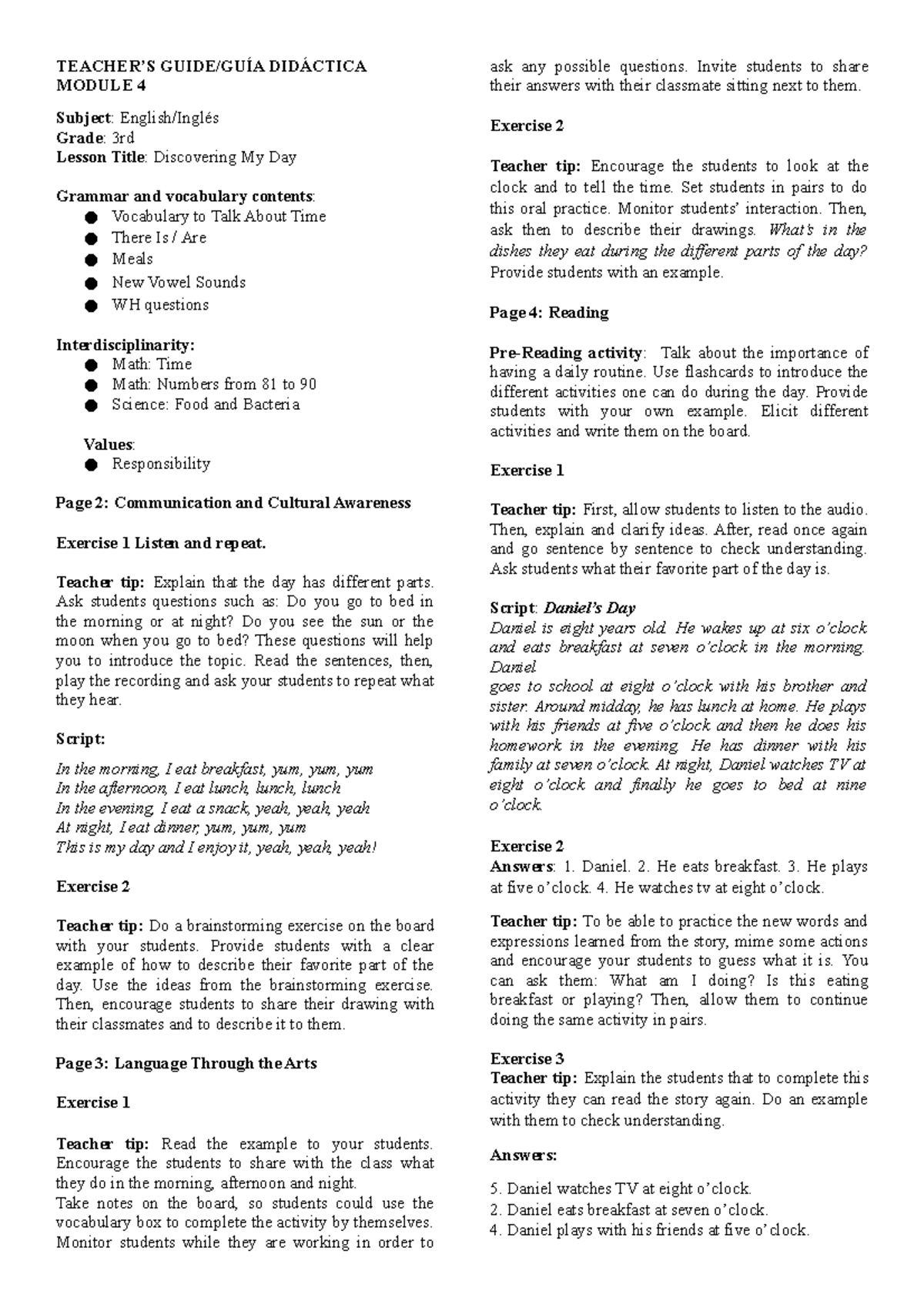 TG 3 - tg 2015-2016 - TEACHER’S GUIDE/GUÍA DIDÁCTICA MODULE 4 Subject ...