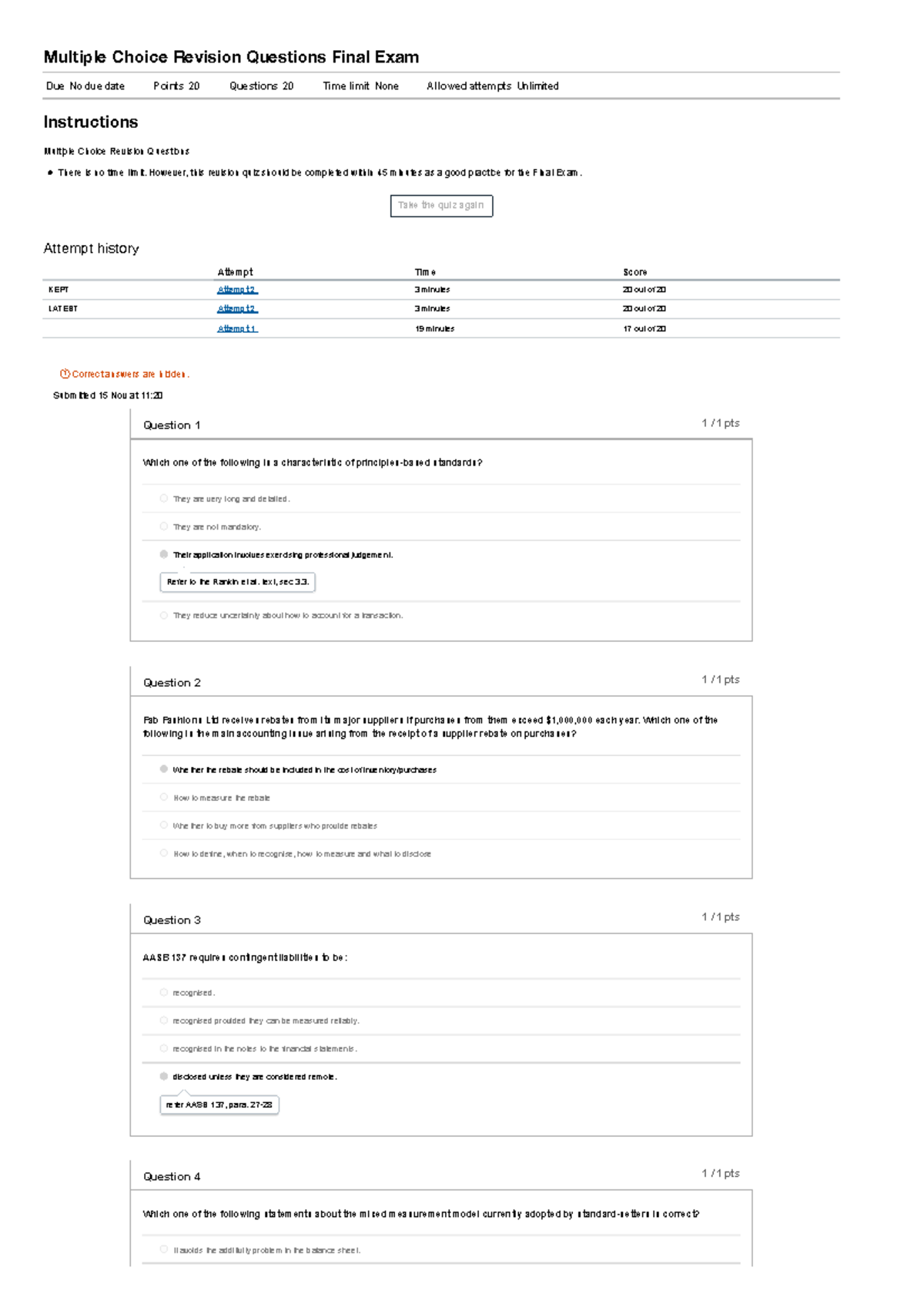 Multiple Choice Revision Questions Submitted 15 Nov At 1 1 Multiple