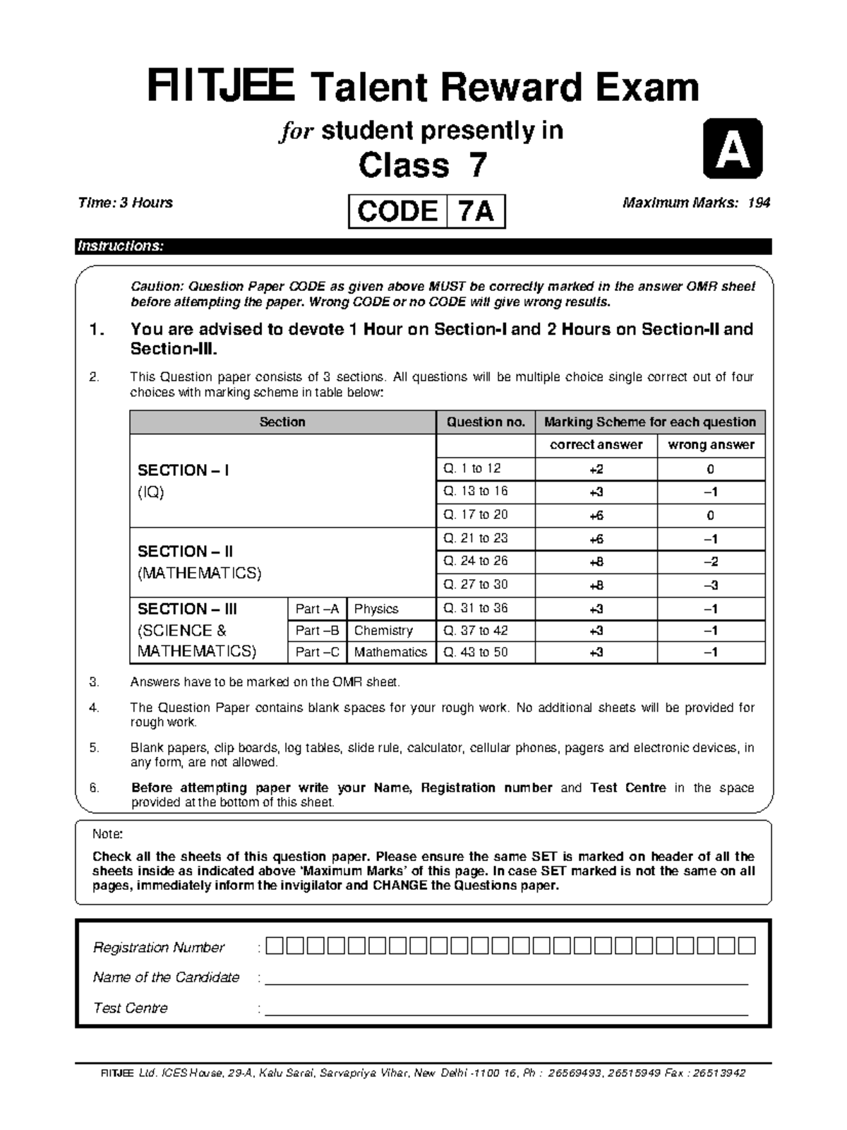 3f - Practice Set - FIITJEE Ltd. ICES H ouse, 29-A, Kalu Sa rai, Sa ...