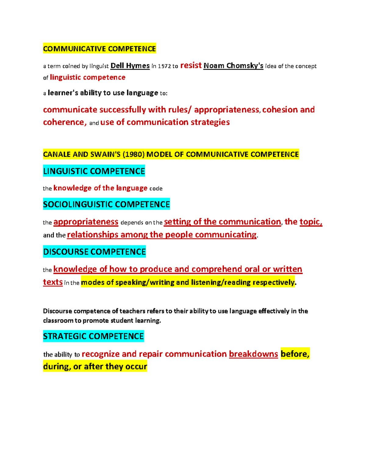 Communicative Competence - COMMUNICATIVE COMPETENCE a term coined by ...