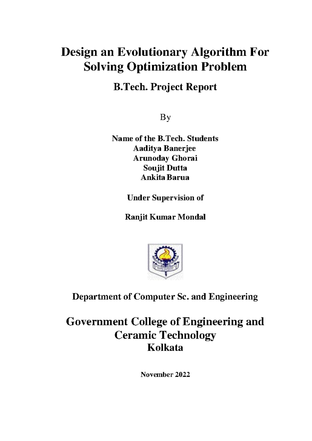 Project Final - Design an Evolutionary Algorithm For Solving ...