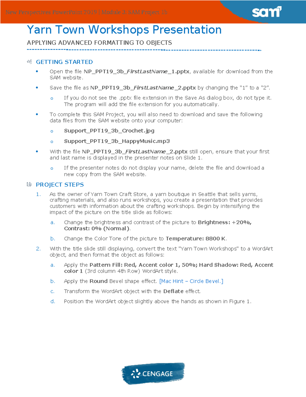 Instructions NP PPT19 3b - Yarn Town Workshops Presentation APPLYING ADVANCED FORMATTING TO ...