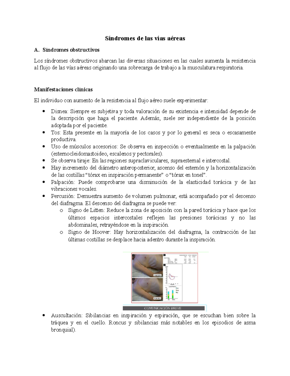 Síndromes respiratorios - Síndromes de las vías aéreas A. Síndromes ...