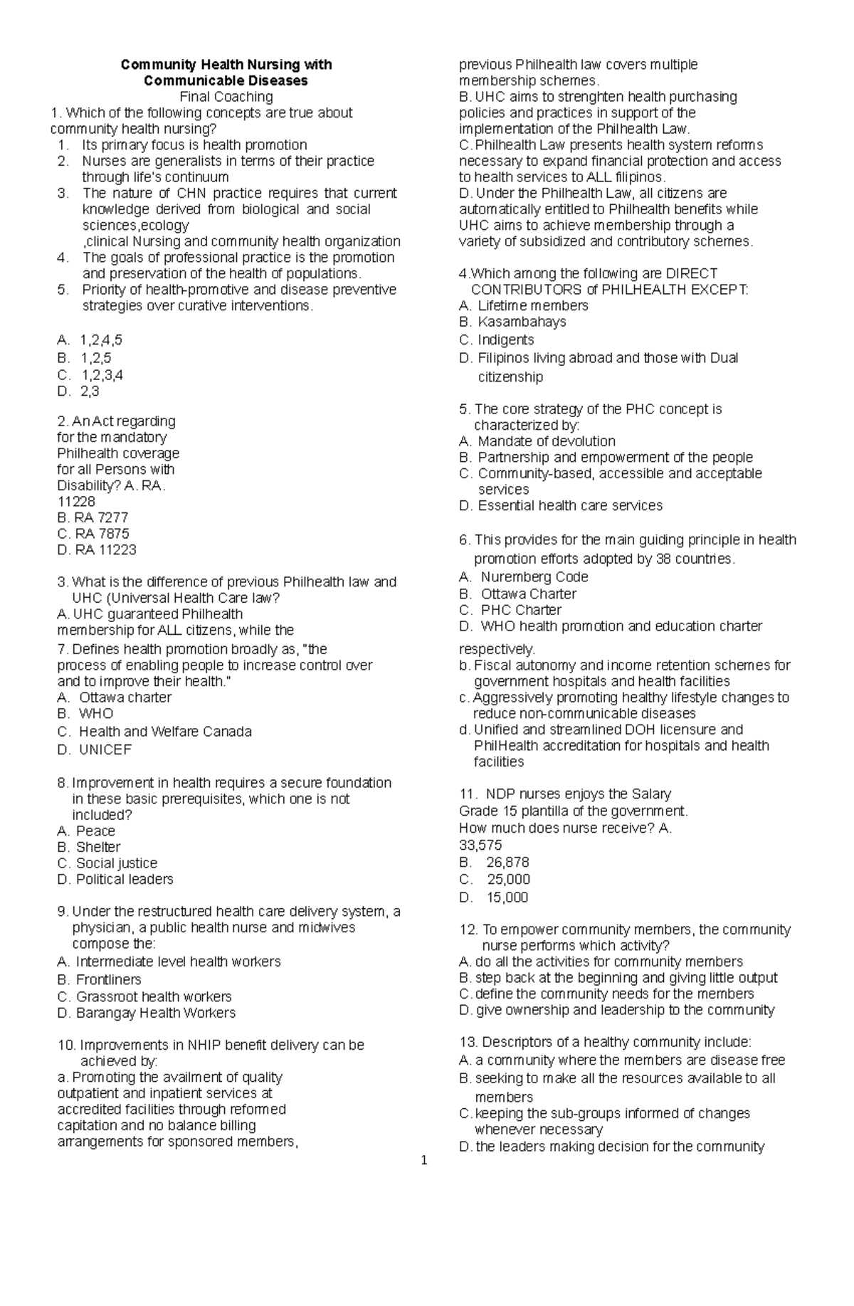 Chn cd fc final - Nursing notes - Community Health Nursing with ...