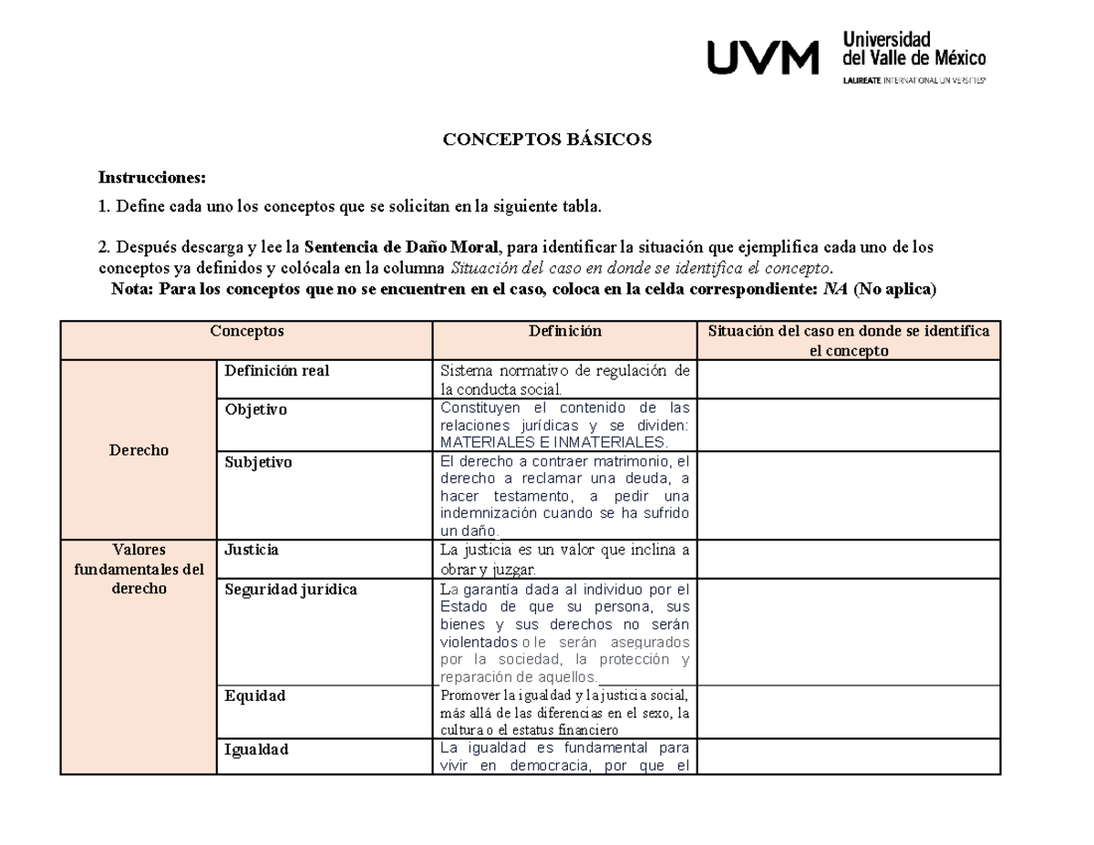 Conceptos Basicos ID 01 - CONCEPTOS BÁSICOS Instrucciones: 1. Define cada uno los conceptos que ...