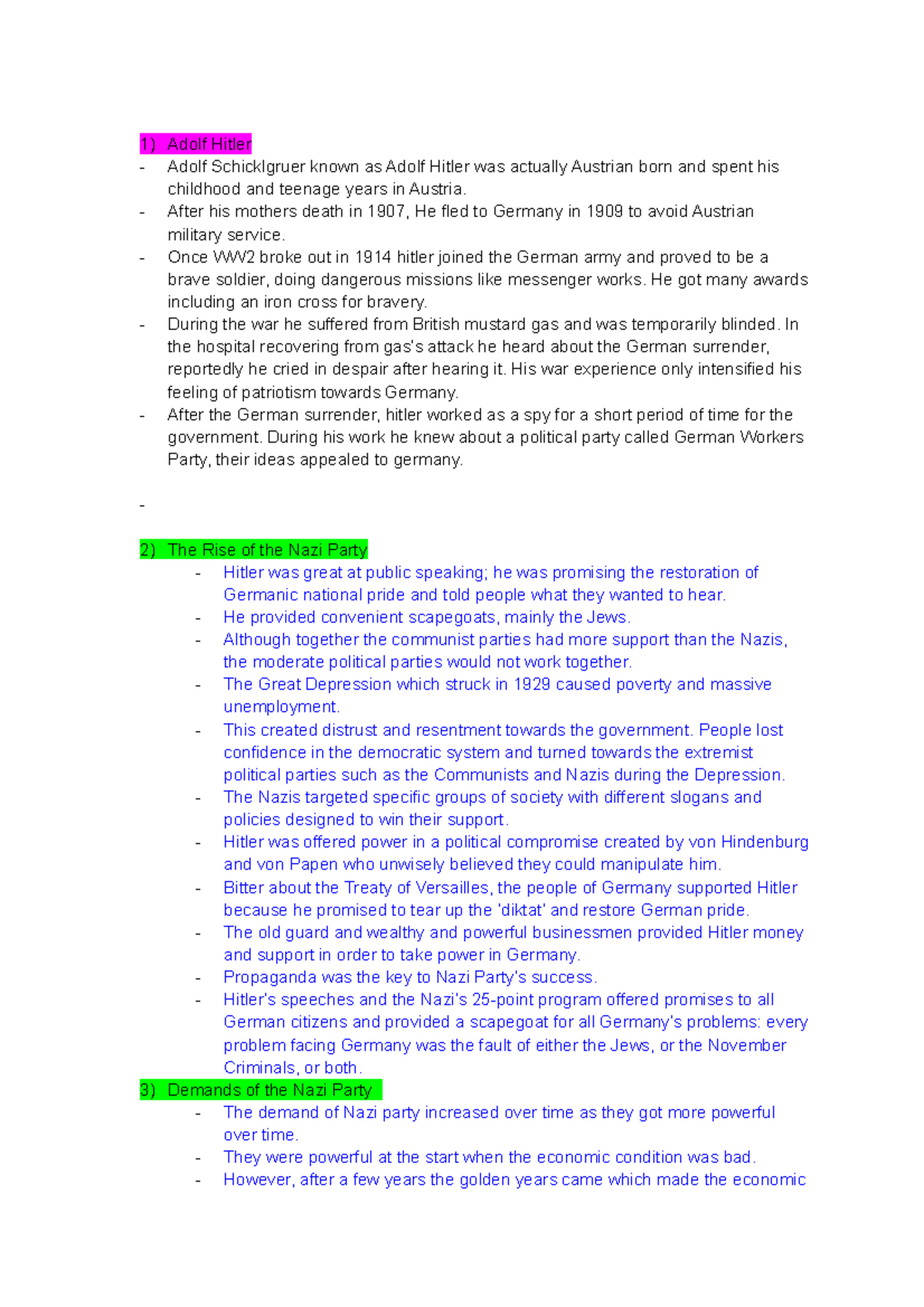 History Work - Adolf Hitler Adolf Schicklgruer known as Adolf Hitler ...