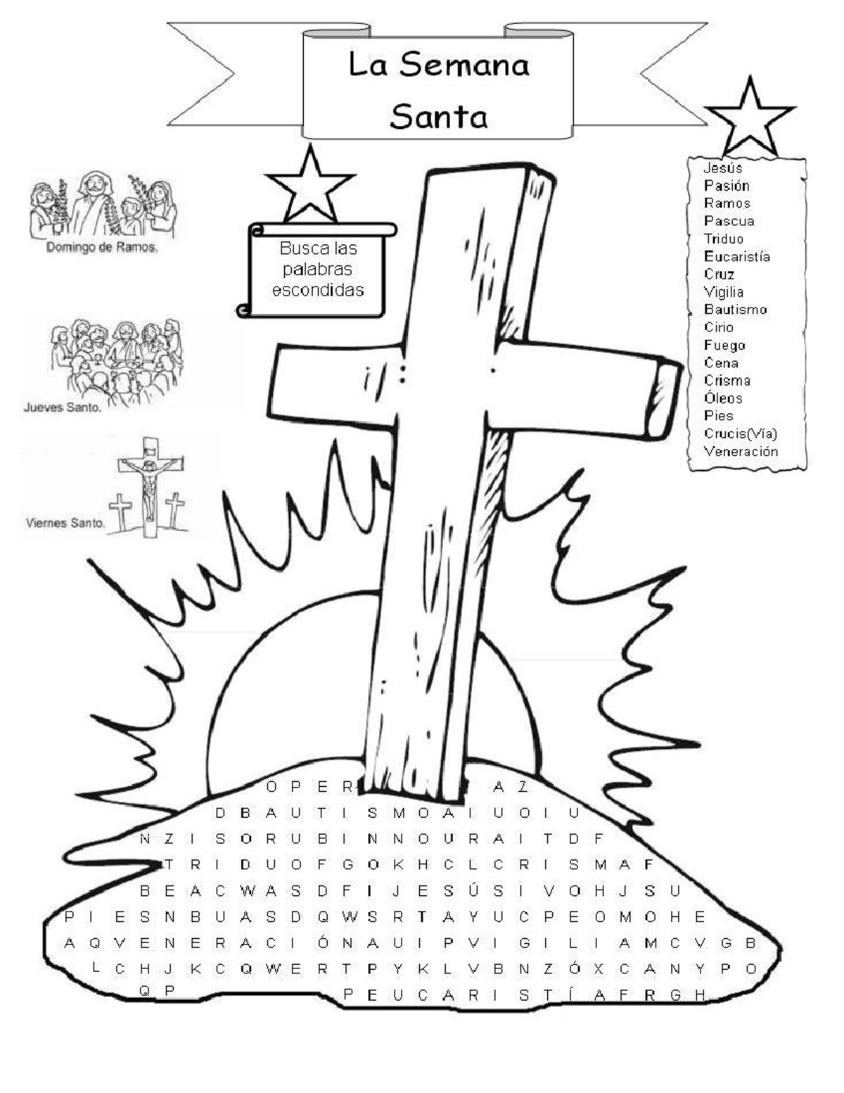 Sopa de letras - Semana Santa - La Semana Santa Jesús Pasión Ramos ...
