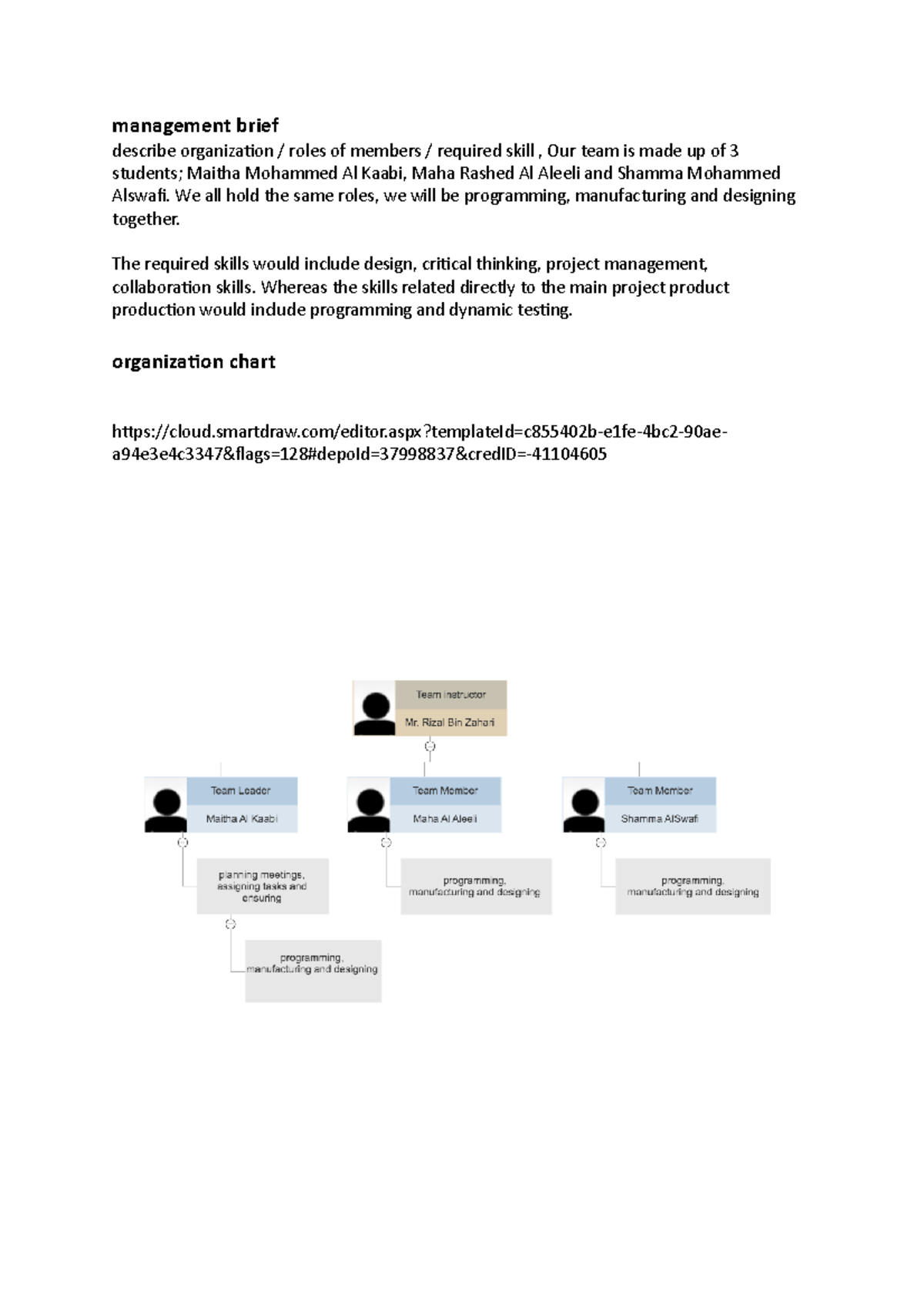 Management brief - management brief describe organization / roles of ...