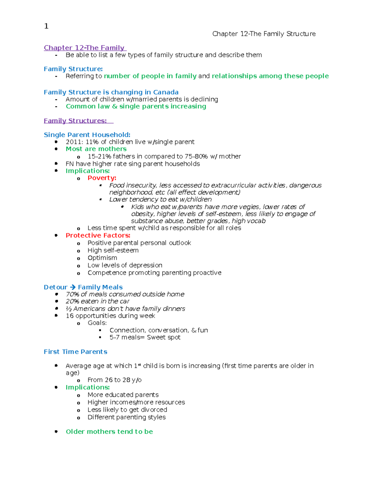 Chapter 12 - Dwayne Moore - 1 Chapter 12-The Family Structure Chapter 12-The Family - Be able to ...