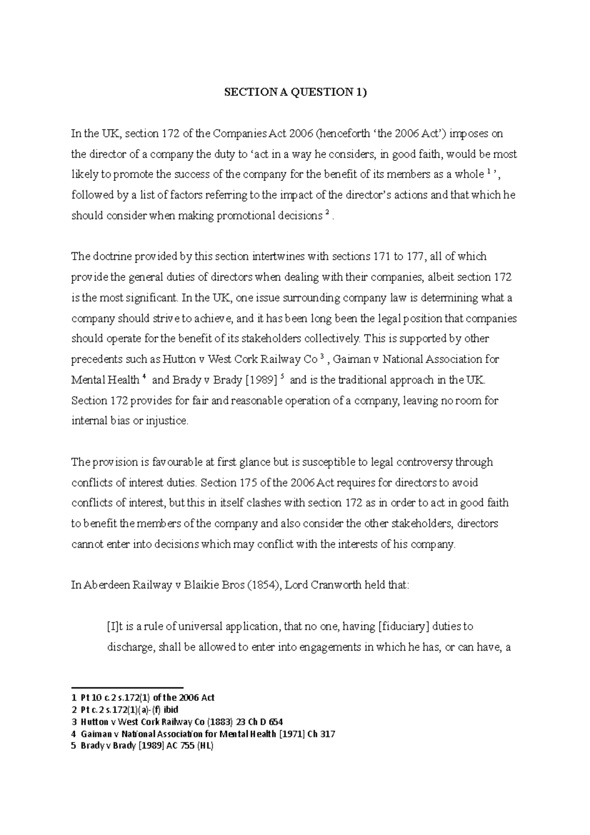 2572812 b Business Organisations Summative Exam - SECTION A QUESTION 1 ...