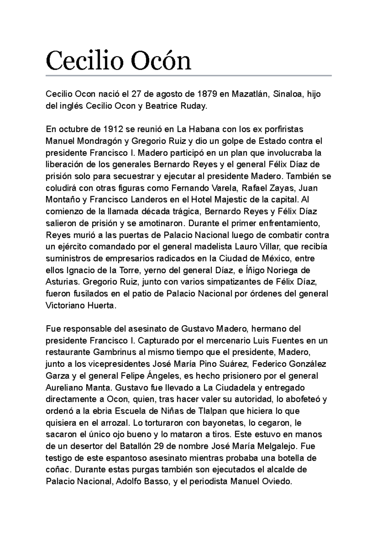 Cultura - kkkkkkkkkkkkkk - Cecilio Ocón Cecilio Ocon nació el 27 de ...