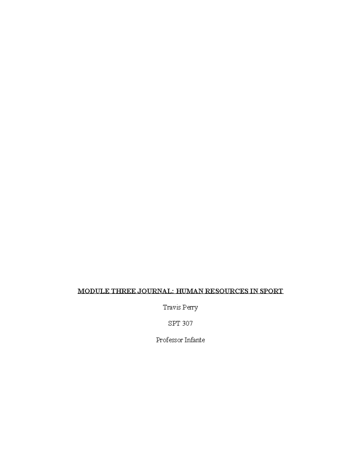 Module Three Journal - just coursework - MODULE THREE JOURNAL: HUMAN ...