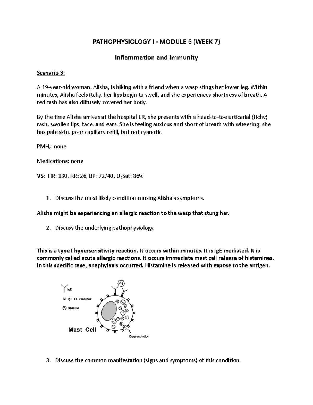 Patho I Week 7 Case Studies-1 - PATHOPHYSIOLOGY I - MODULE 6 (WEEK 7 ...