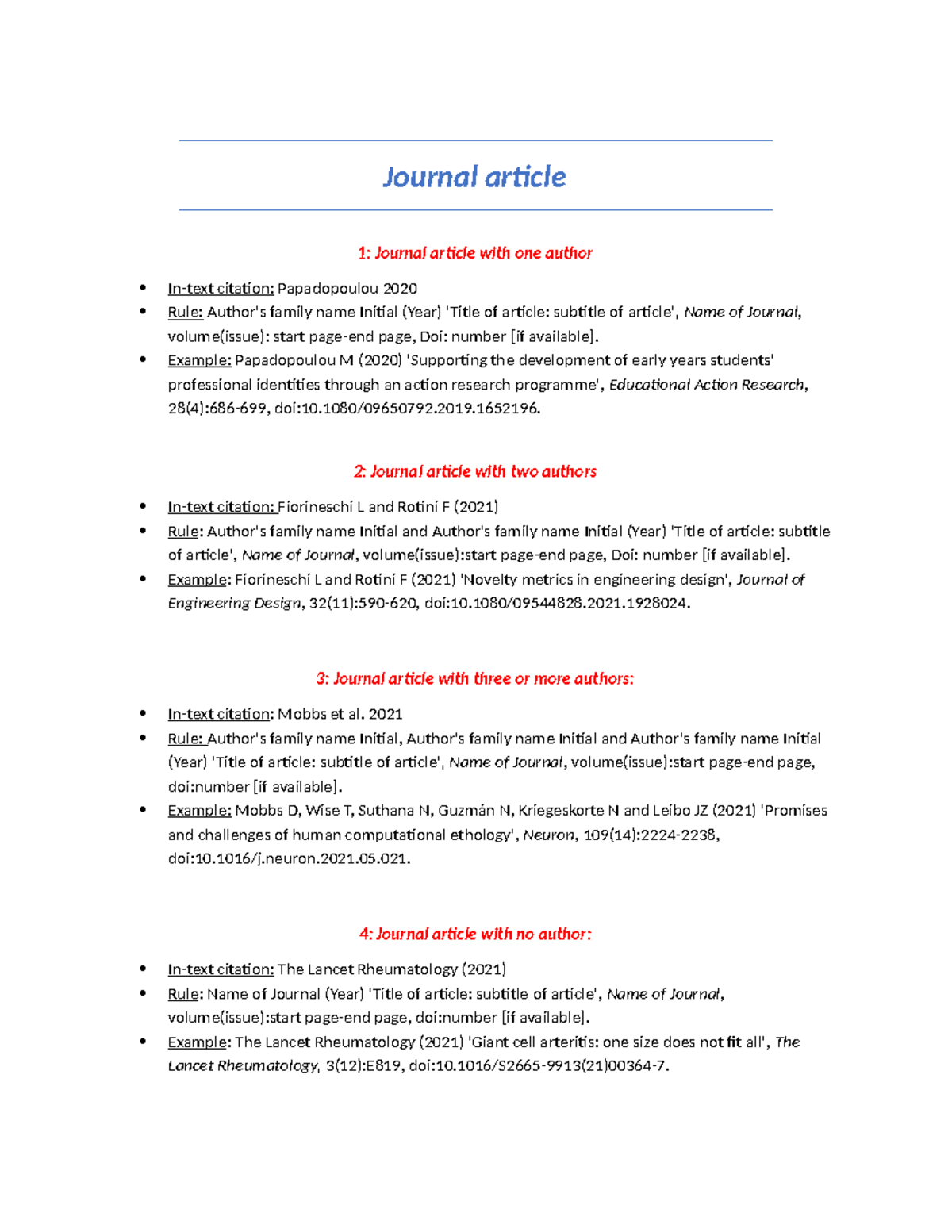 Rmit Harvard Ref - Easy cite - Journal article 1: Journal article with ...