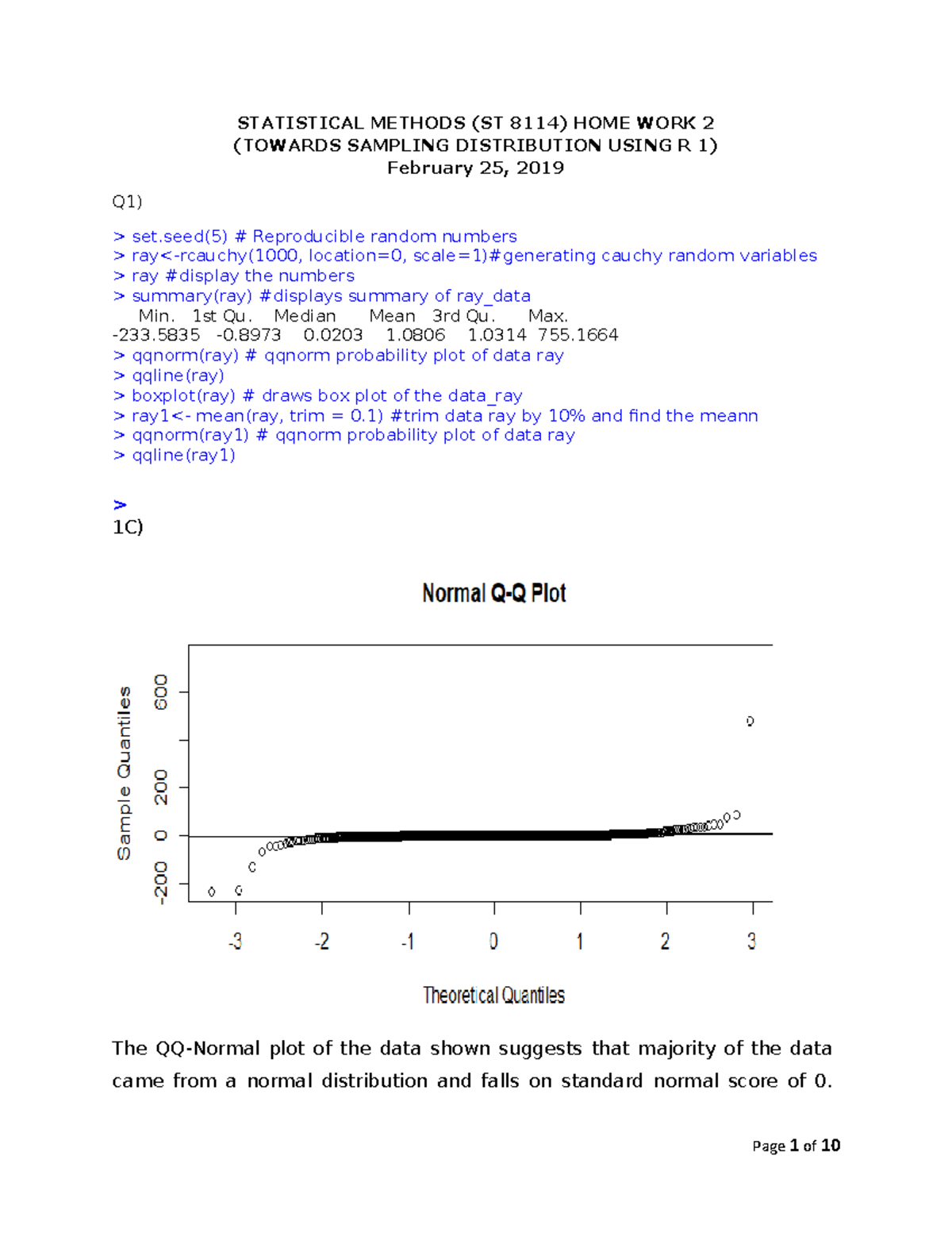 Home Work 3 - questions with solutions - STATISTICAL METHODS (ST 8114 ...