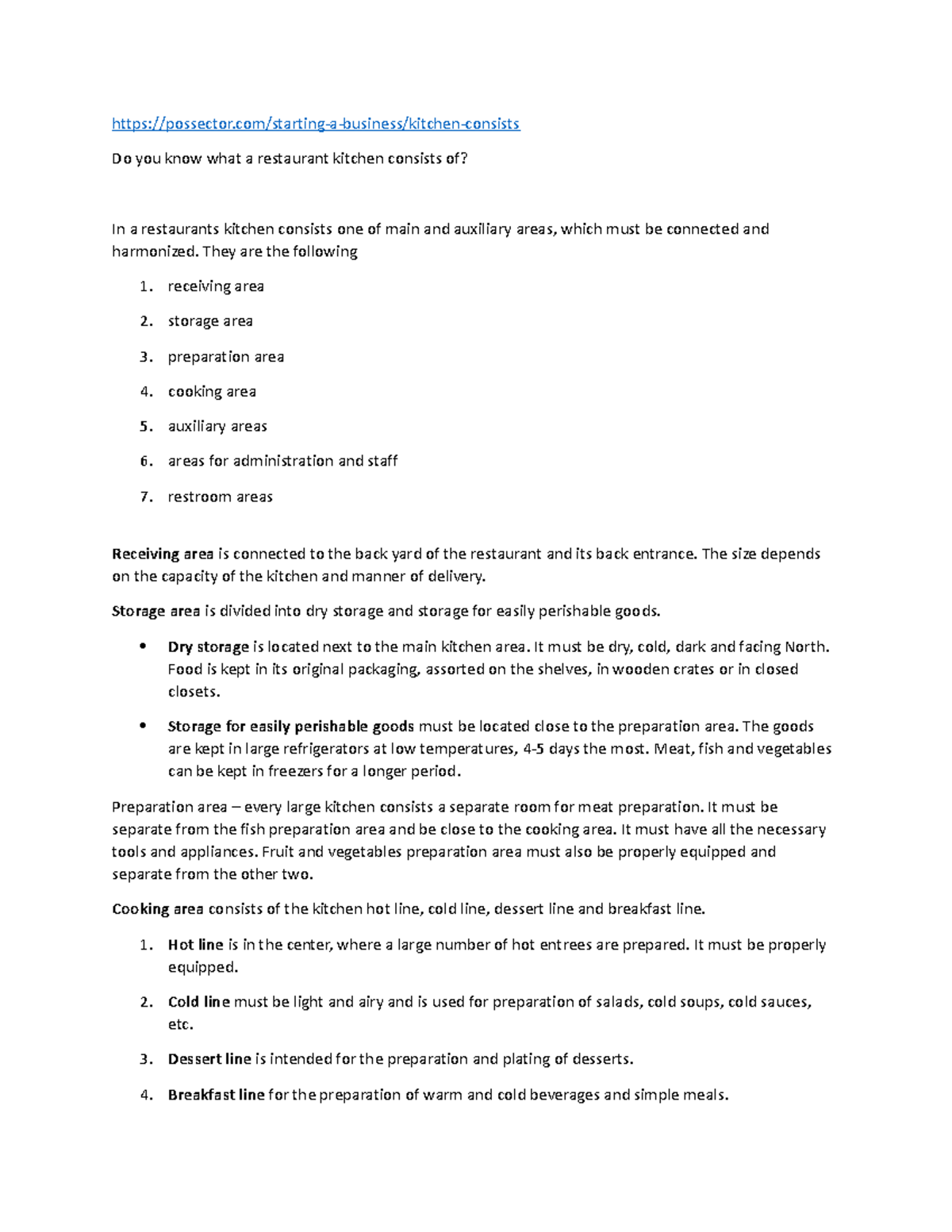 Kitchen Flow Patterns - possector/starting-a-business/kitchen-consists ...