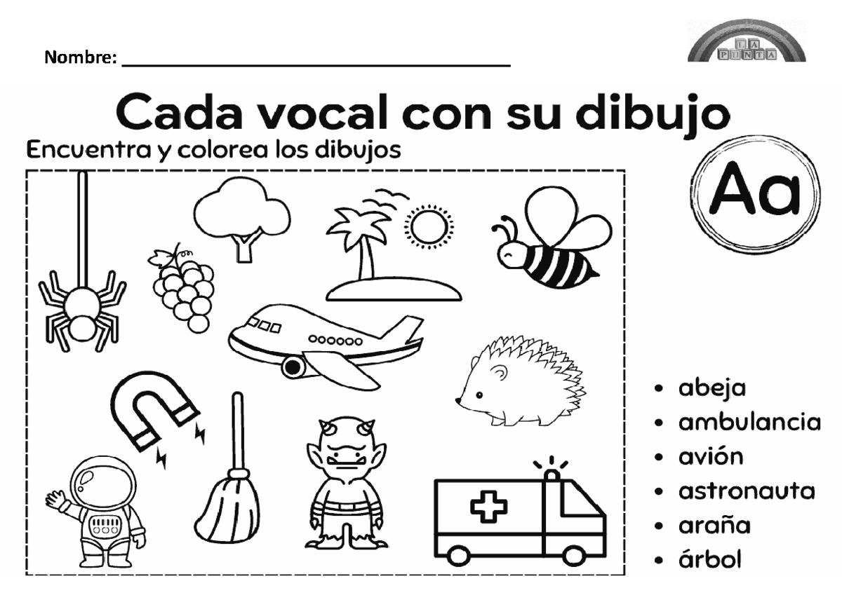 A pintar - el arte - Dirección de arte - PUNTA Nombre: Cada vocal con ...