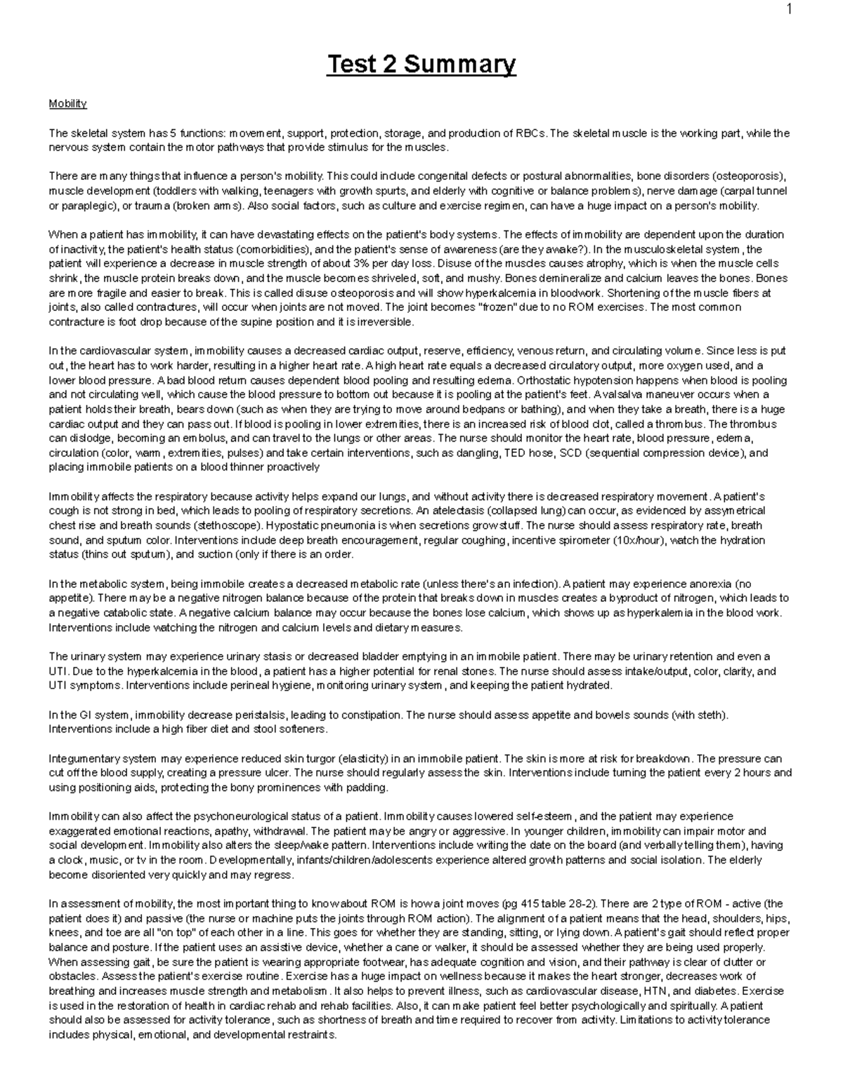 Test 2 Summary - Compiled notes passed down from previous students ...