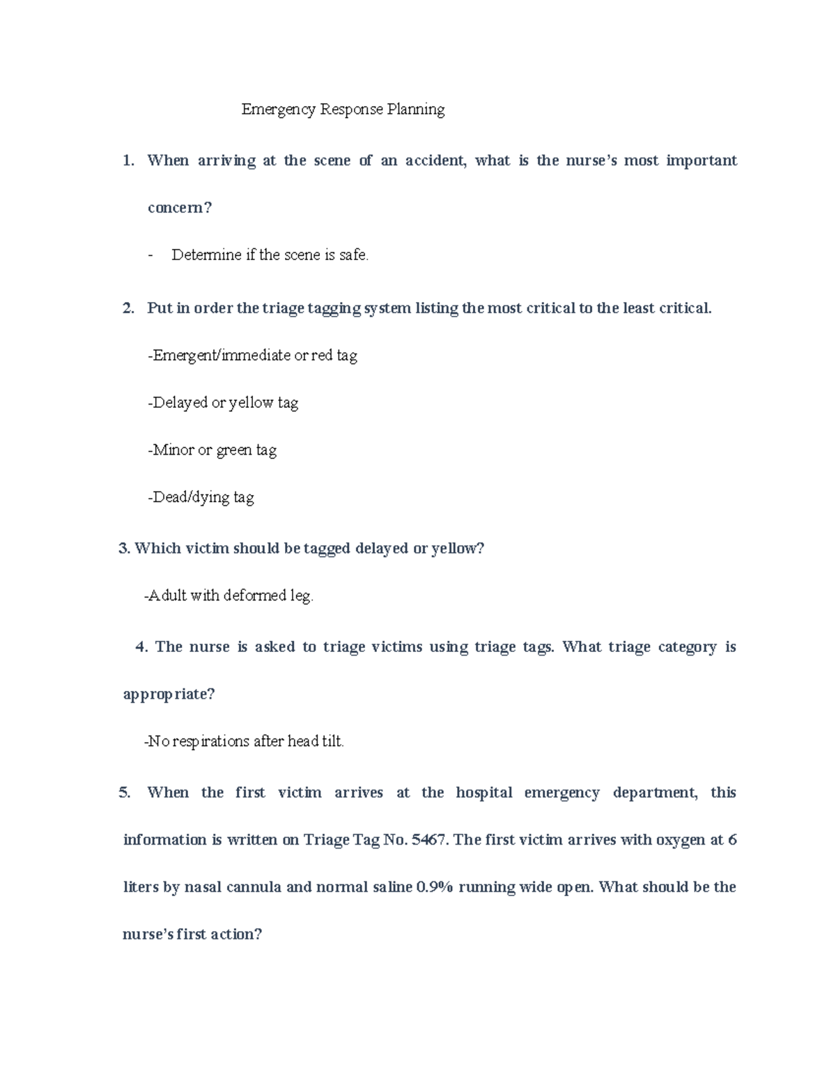 Emergency Response Planning- CASE Study - Emergency Response Planning ...