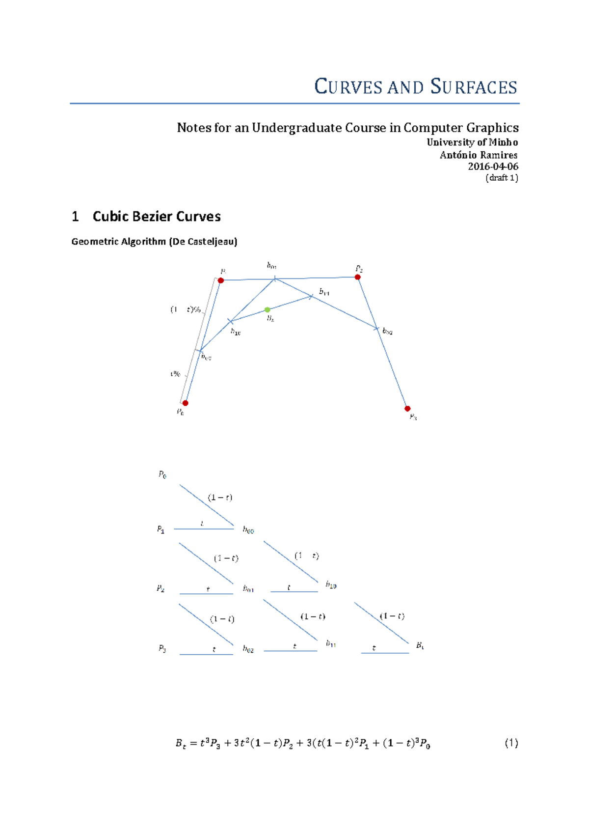 3-Curves and Surfaces - Computação Gráfica - CURVES AND SURFACES Notes ...