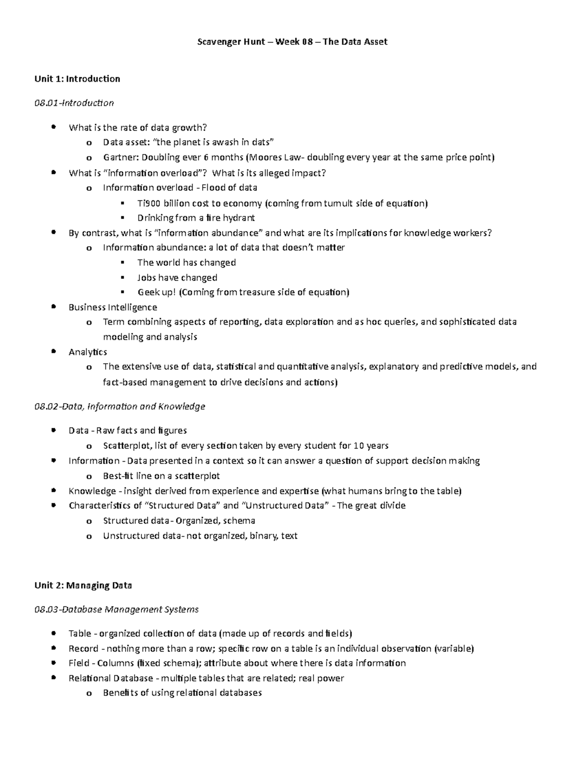 Scavenger Hunt 08-The Data Asset - Scavenger Hunt – Week 08 – The Data ...