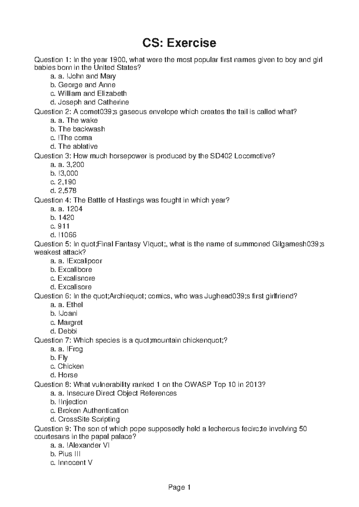 CS260-Answers-9 - CS260-Answers-9 - CS: Exercise Question 1: In the ...