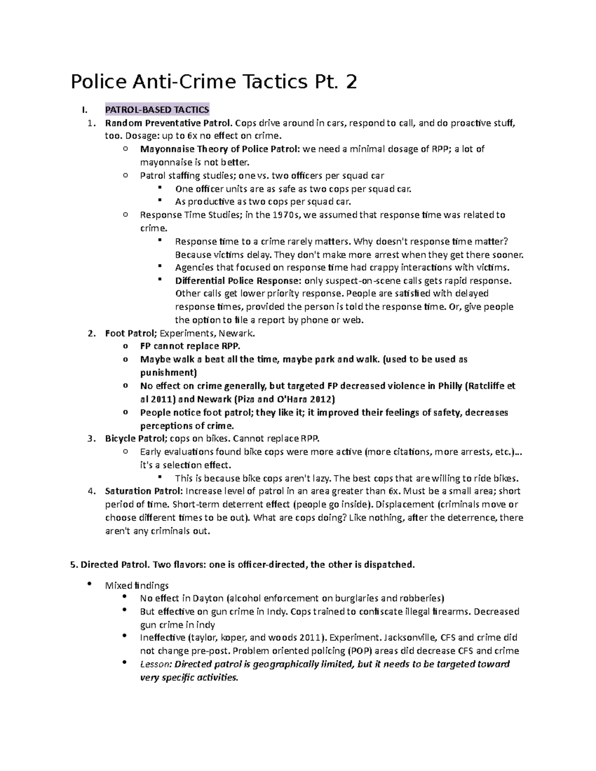 CJ102 Police Anti Crime Tactics Pt 2 - Police Anti-Crime Tactics Pt. 2 ...