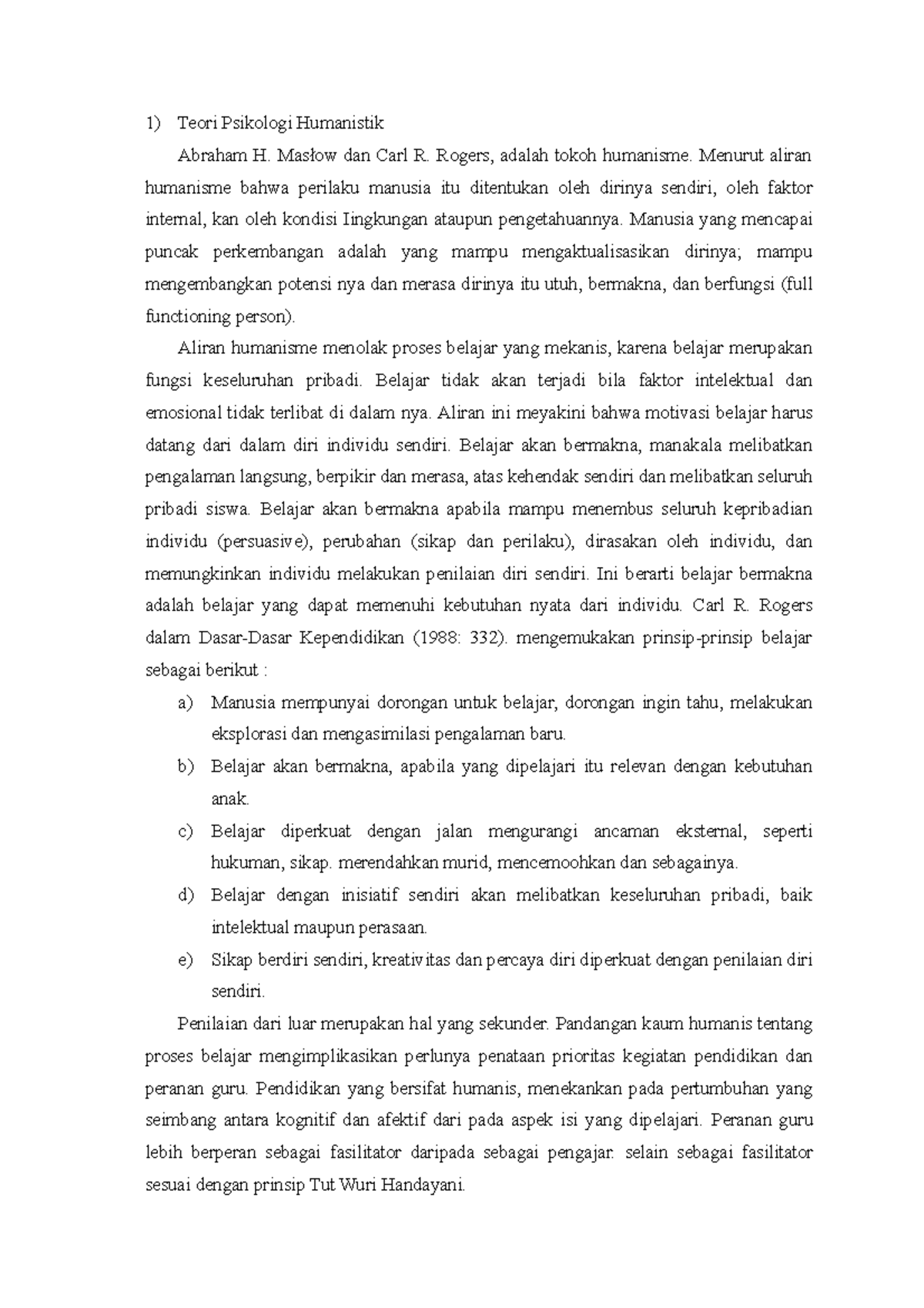 Basic of Education - Teori Psikologi Humanistik Abraham H. Masłow dan ...